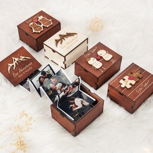 Pull Out Photo Memory Box, Couple Sign, Personalized Wooden Photo Box ...