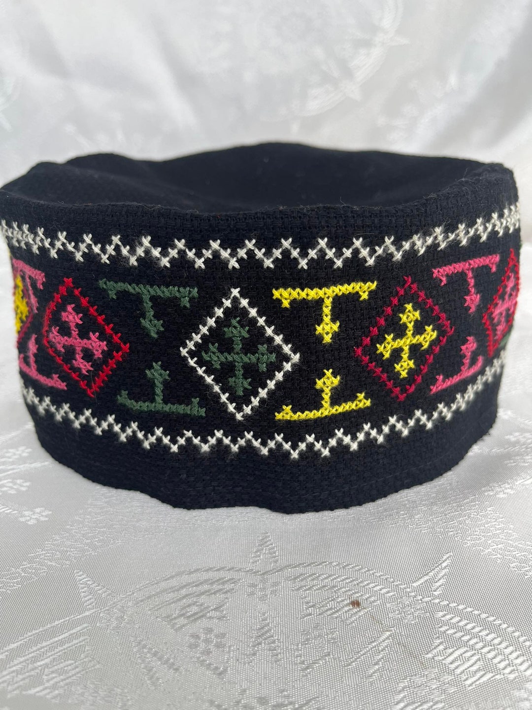 Hand Embroidered Hat,fabric Hat,embroidered Hat,national Costume ...