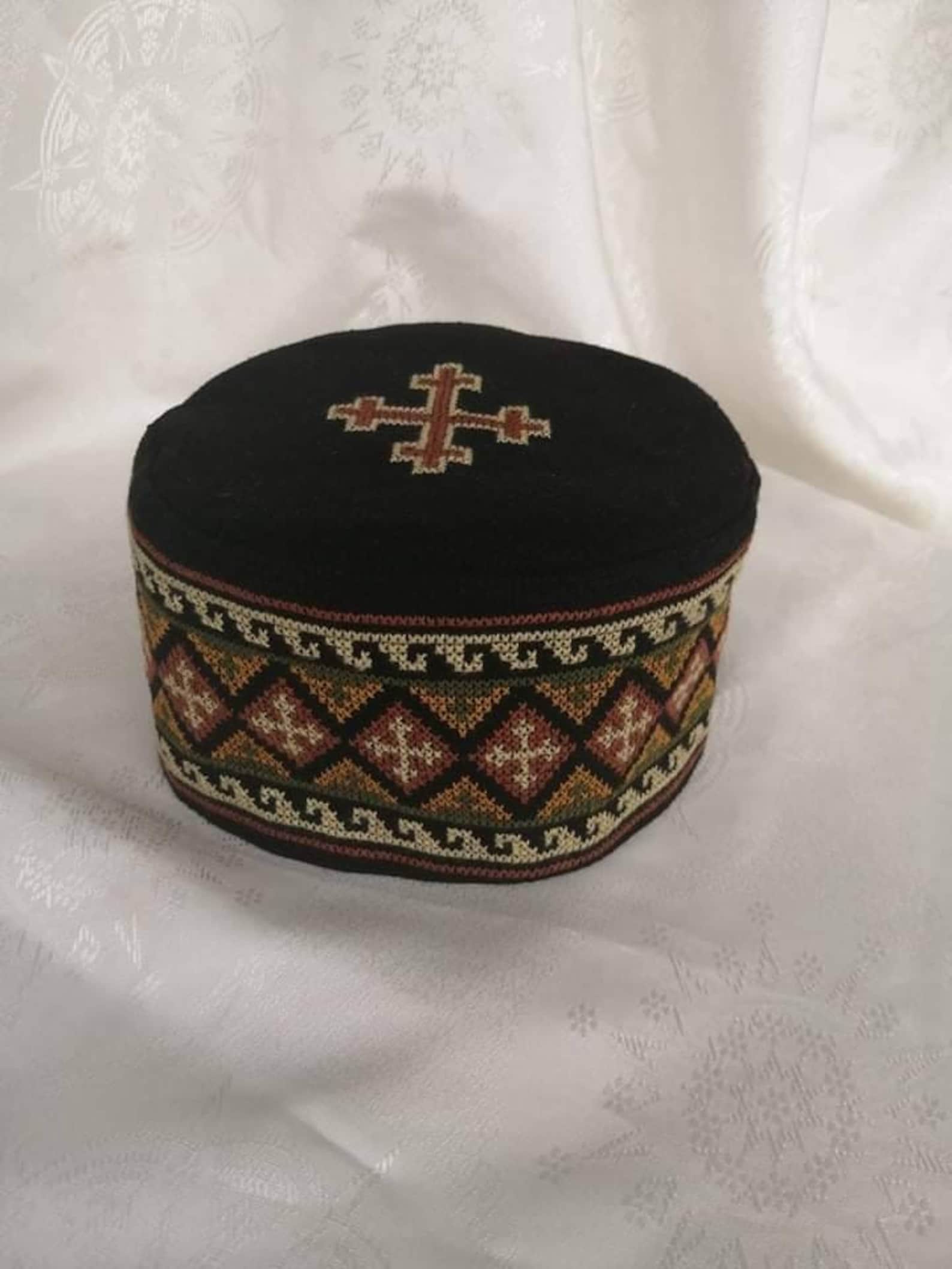 Hand Embroidered Hat,skufia, Fabric Hat, Embroidered Hat, Georgian ...