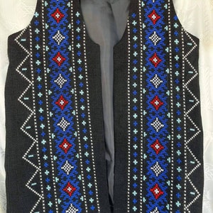 Handmade Vest, Cross Stitch, Georgian Traditional Khevsurian Embroidery ...
