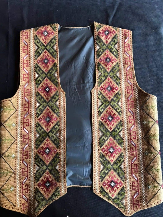 Handmade Vest Cross Stitch Georgian Traditional Khevsurian - Etsy