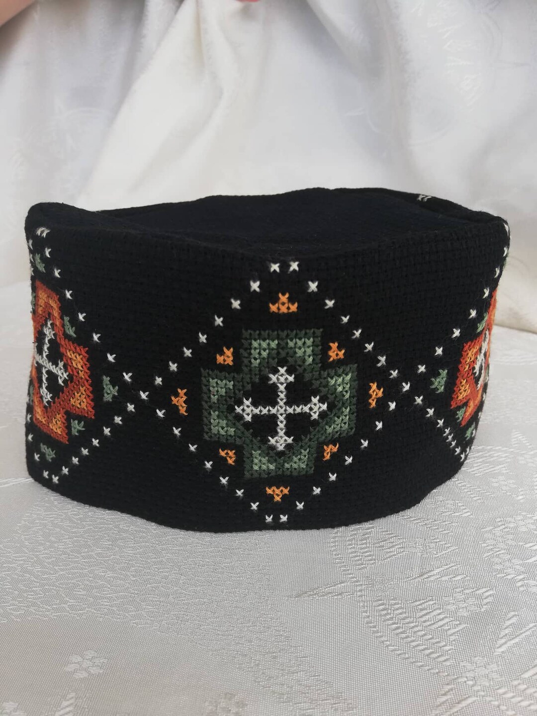 Hand-embroidered Fabric Hat, Christian Priest Hat Skufia, Georgian Hat ...