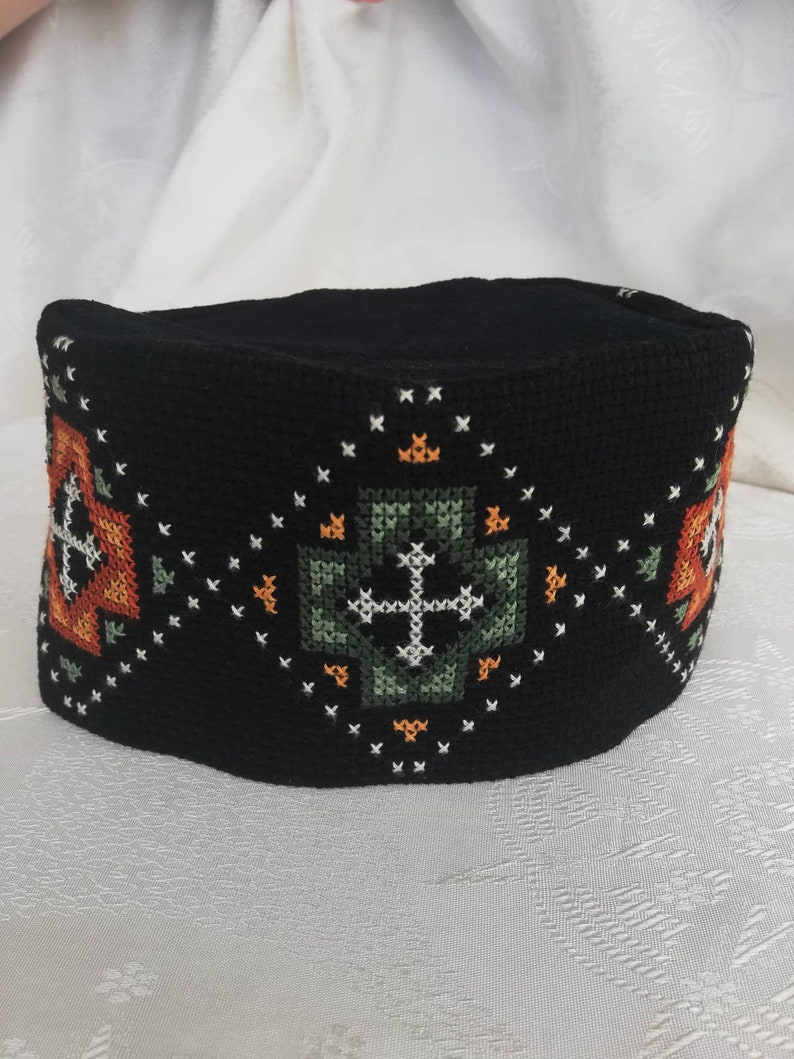 Hand-embroidered Fabric Hat, Christian Priest Hat Skufia, Georgian Hat ...