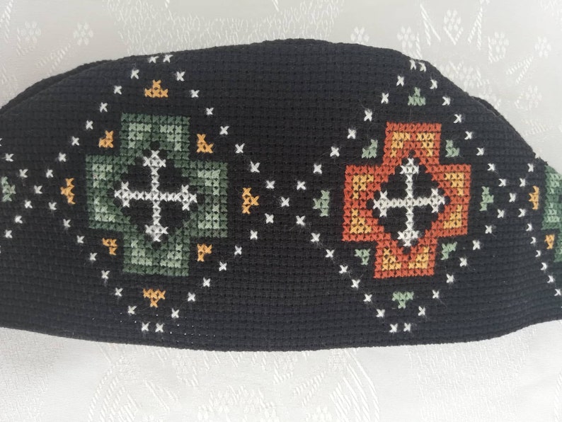 Hand-embroidered Fabric Hat Christian Priest Hat Skufia - Etsy