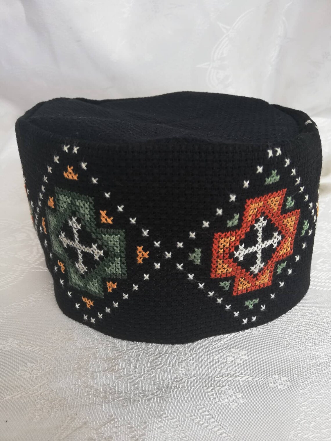 Hand-embroidered Fabric Hat Christian Priest Hat Skufia - Etsy