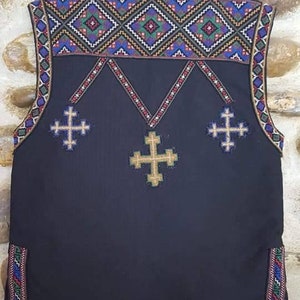 Handmade Vest, Cross Stitch, Georgian Traditional Khevsurian Embroidery ...