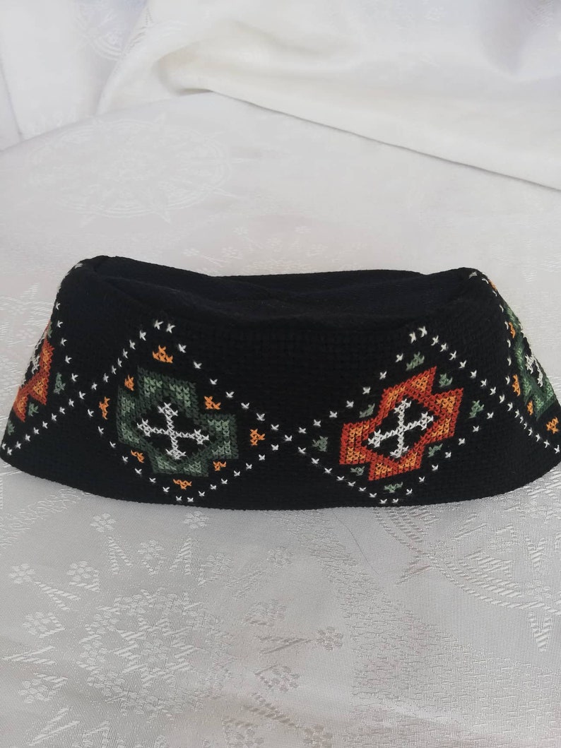Hand-embroidered Fabric Hat Christian Priest Hat Skufia - Etsy
