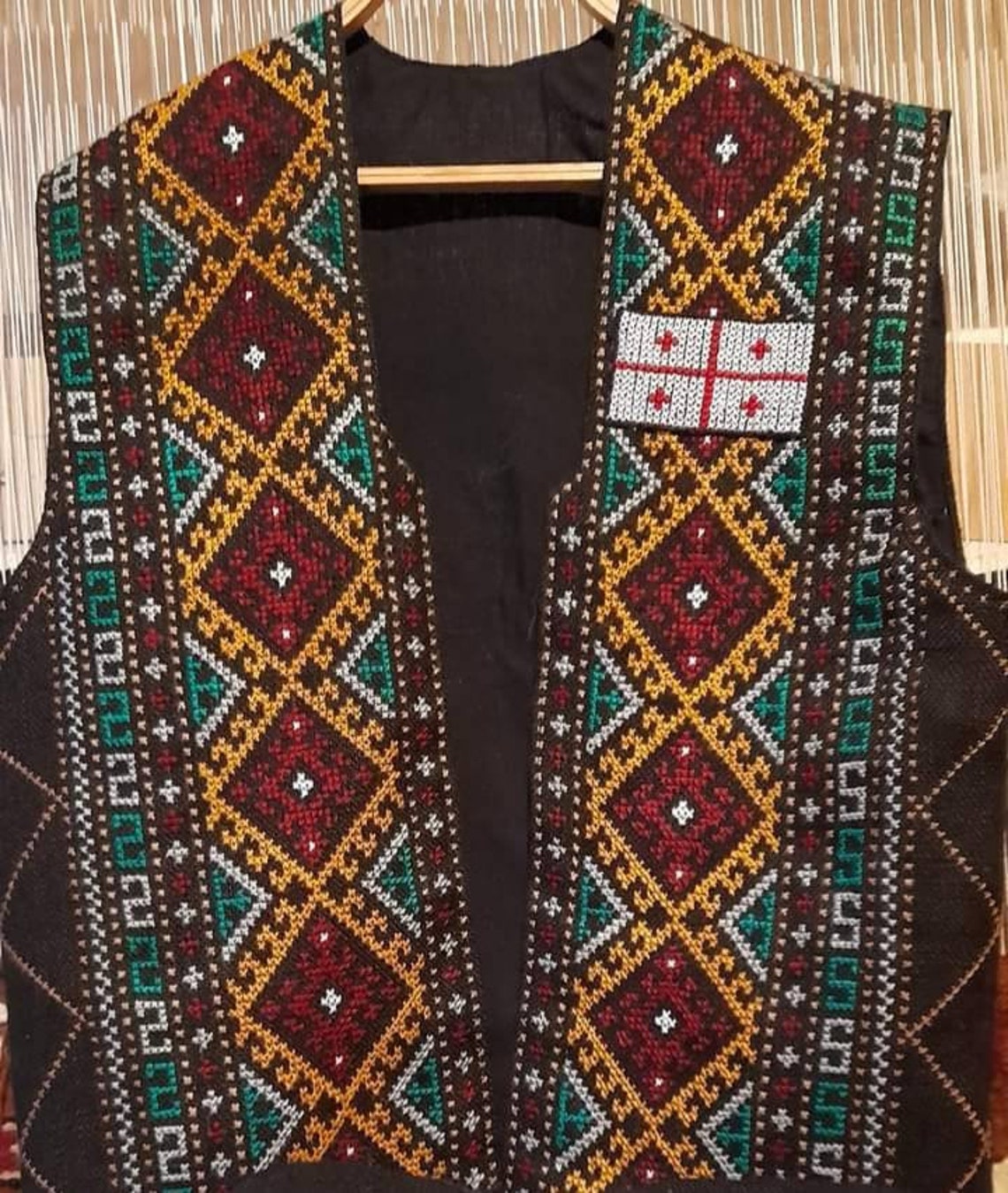 Handmade Vest Cross Stitch Georgian Traditional Khevsurian - Etsy