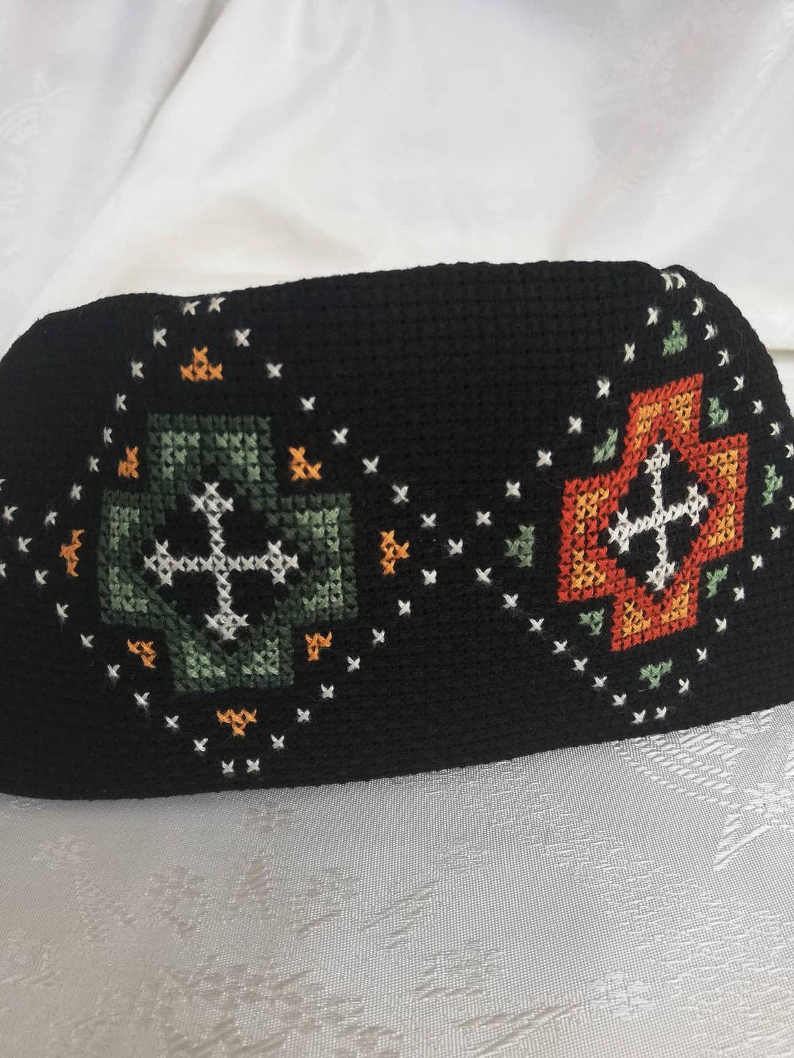 Hand-embroidered Fabric Hat Christian Priest Hat Skufia - Etsy