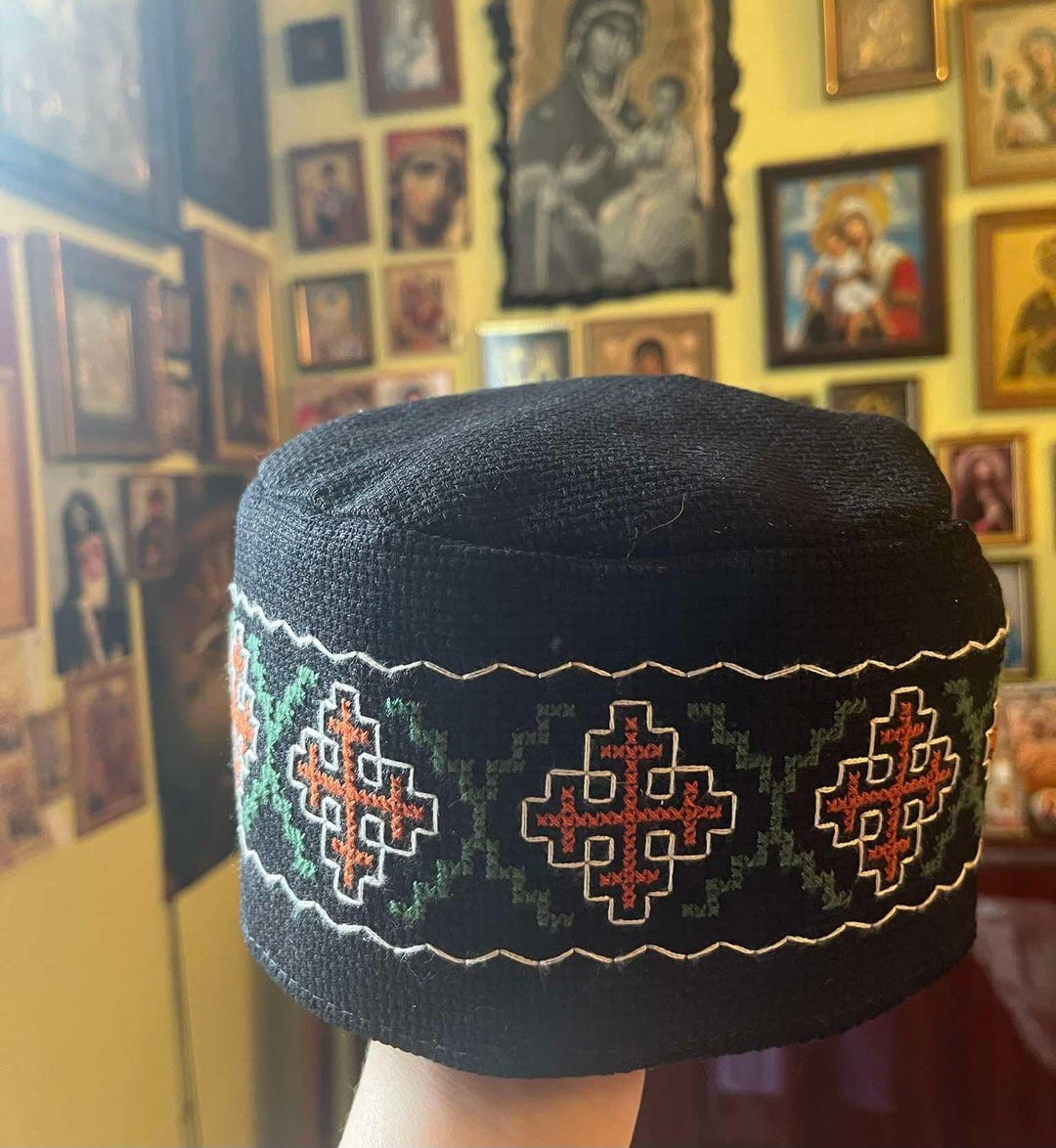 Hand Embroidered Skufia Hat: Georgian Khevsurian Design - Etsy