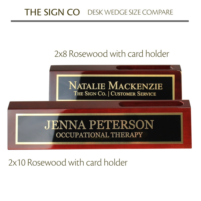 Engraved Desk Name Plate, Custom Name Sign With Rosewood Piano Finish ...