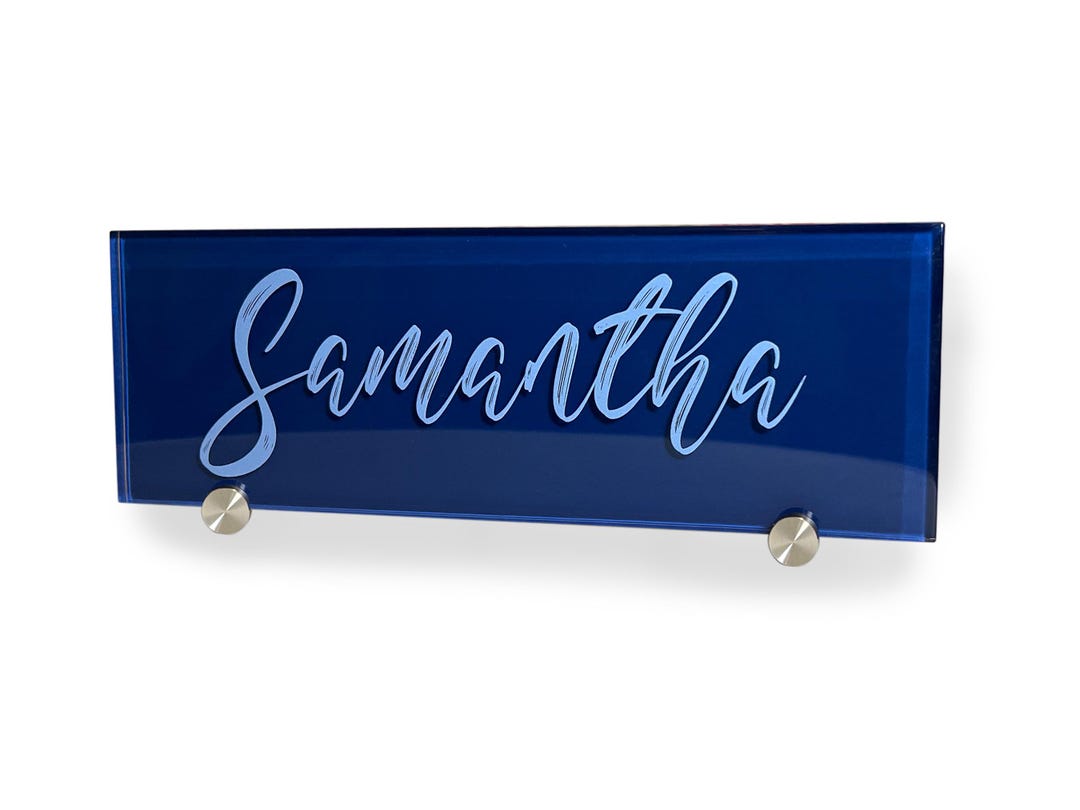 Personalized Glass Office Wall Sign 9x3 - Etsy