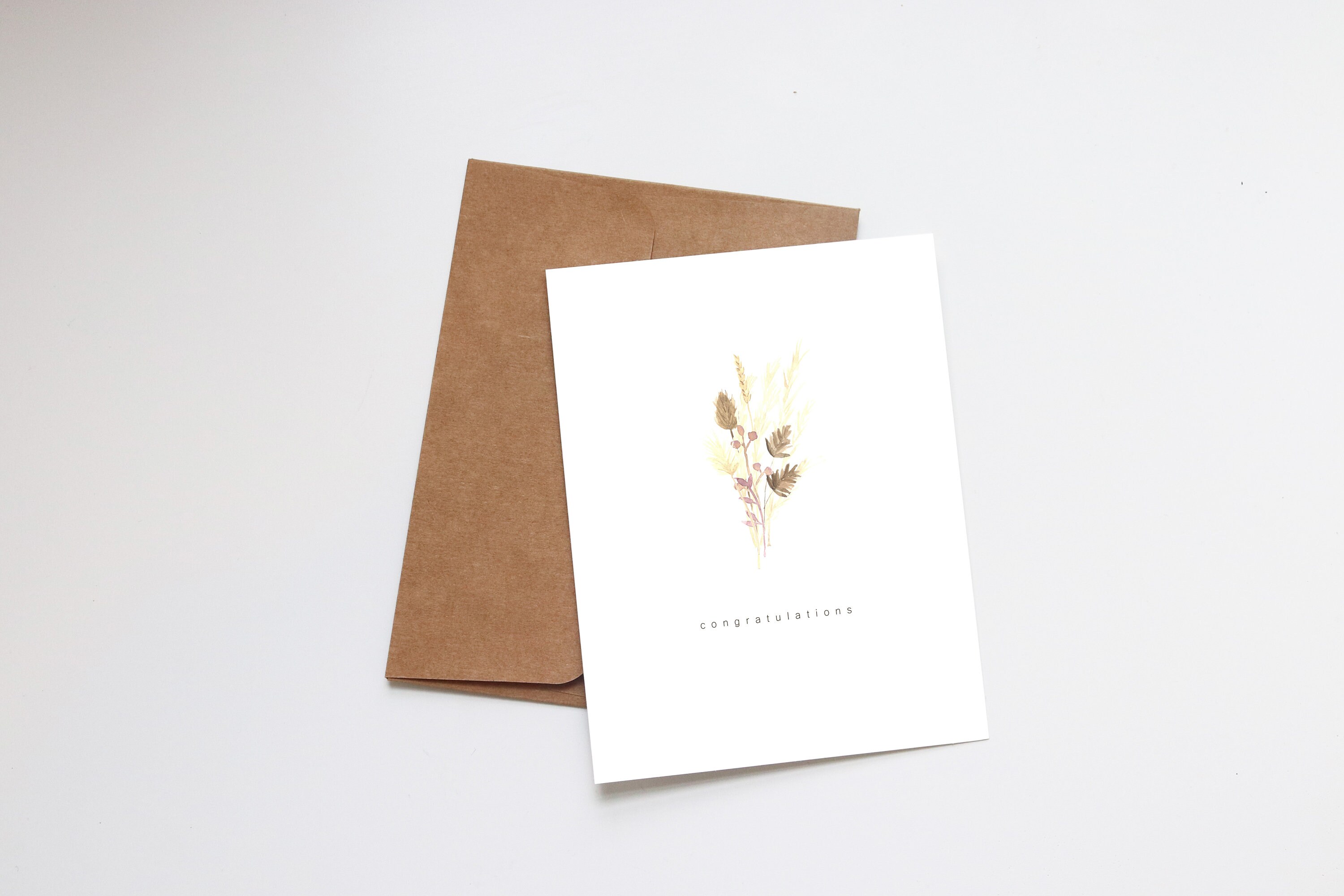 Watercolor Congratulations Card: Boho Floral Pampas Grass Design - Etsy UK