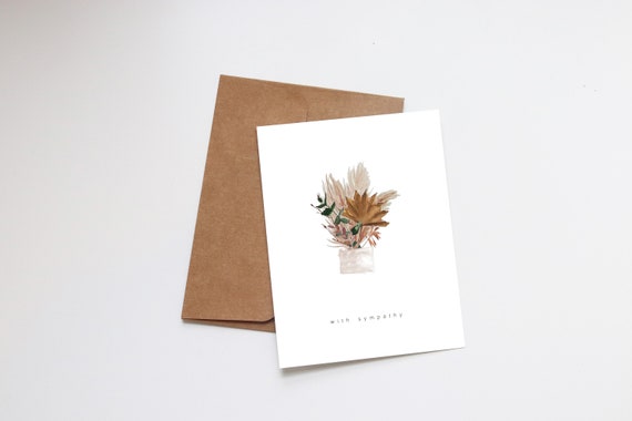 Sympathy Card Minimalist Greeting Card Watercolor Print - Etsy