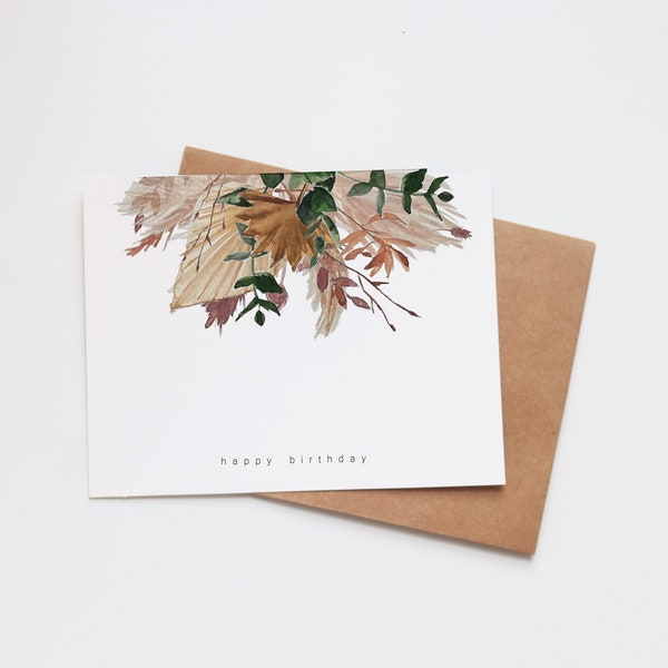 Watercolor Boho Birthday Card - Etsy