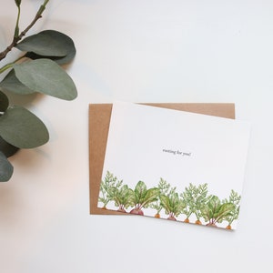 Rooting for You Watercolour Greeting Card - Gardening Encouragement - Etsy