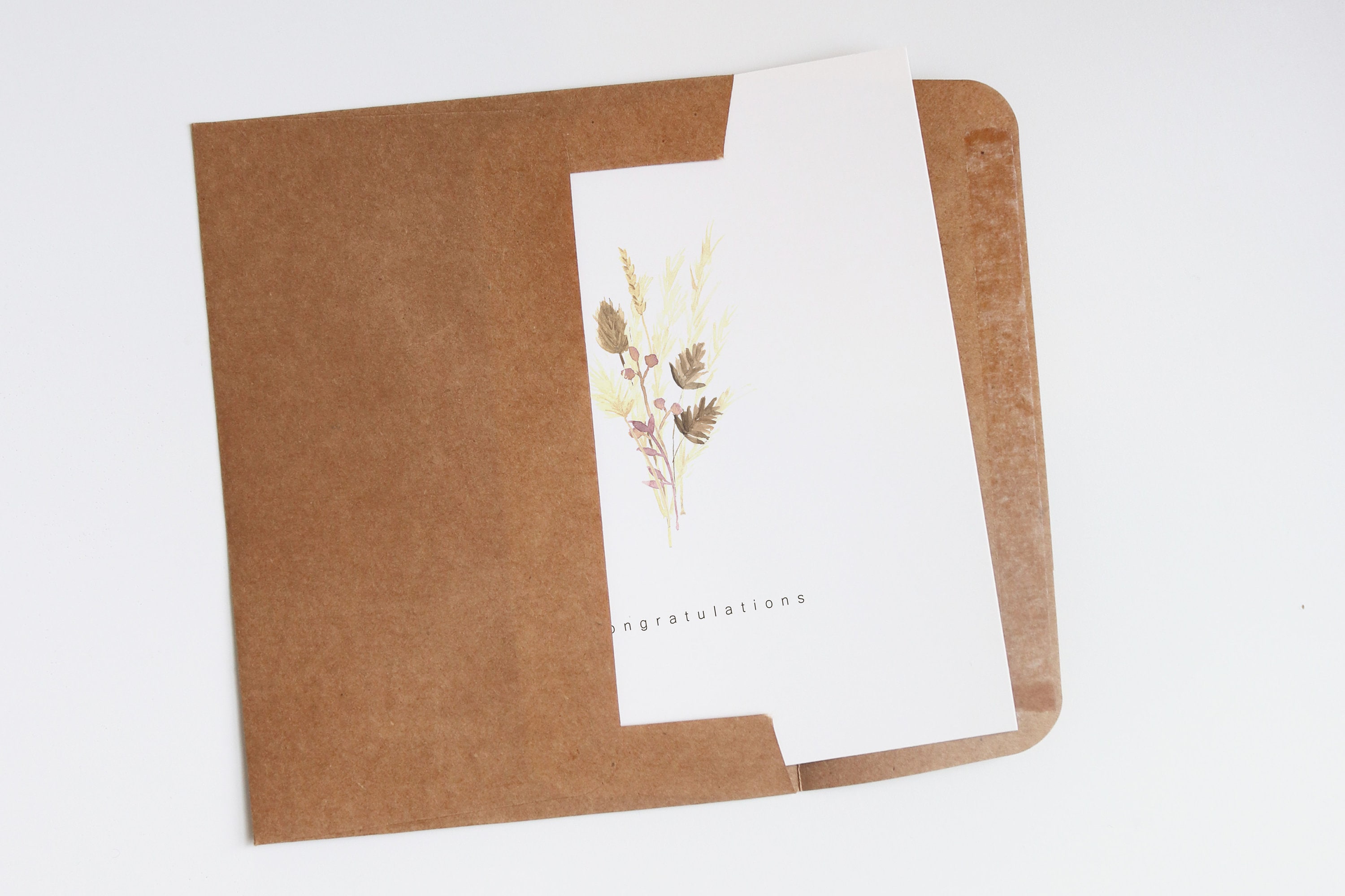 Watercolor Congratulations Card: Boho Floral Pampas Grass Design - Etsy UK