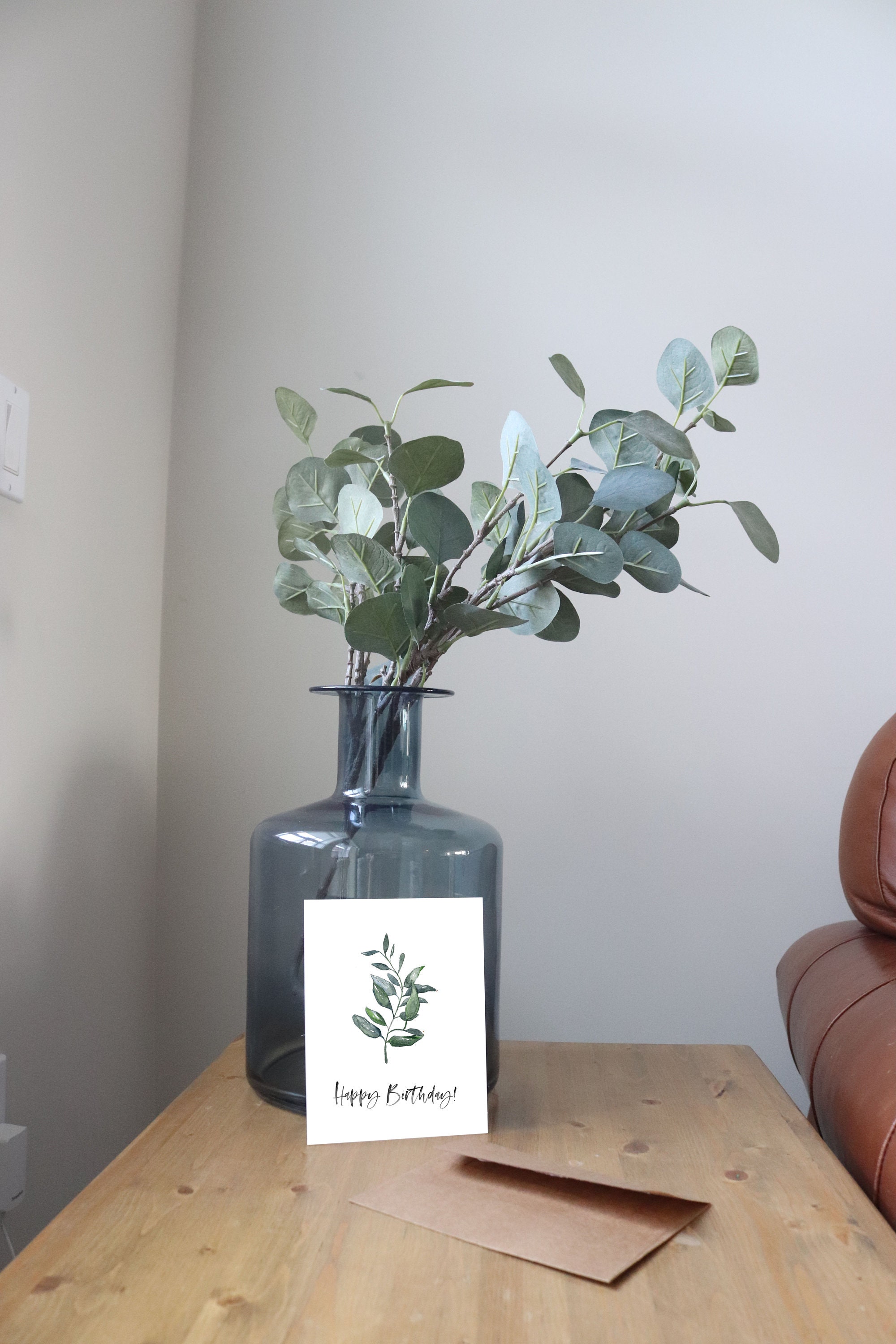 Hand Painted Eucalyptus Birthday Card - Etsy