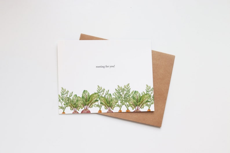 Rooting for You Watercolour Greeting Card Blank Note Card Gardening ...