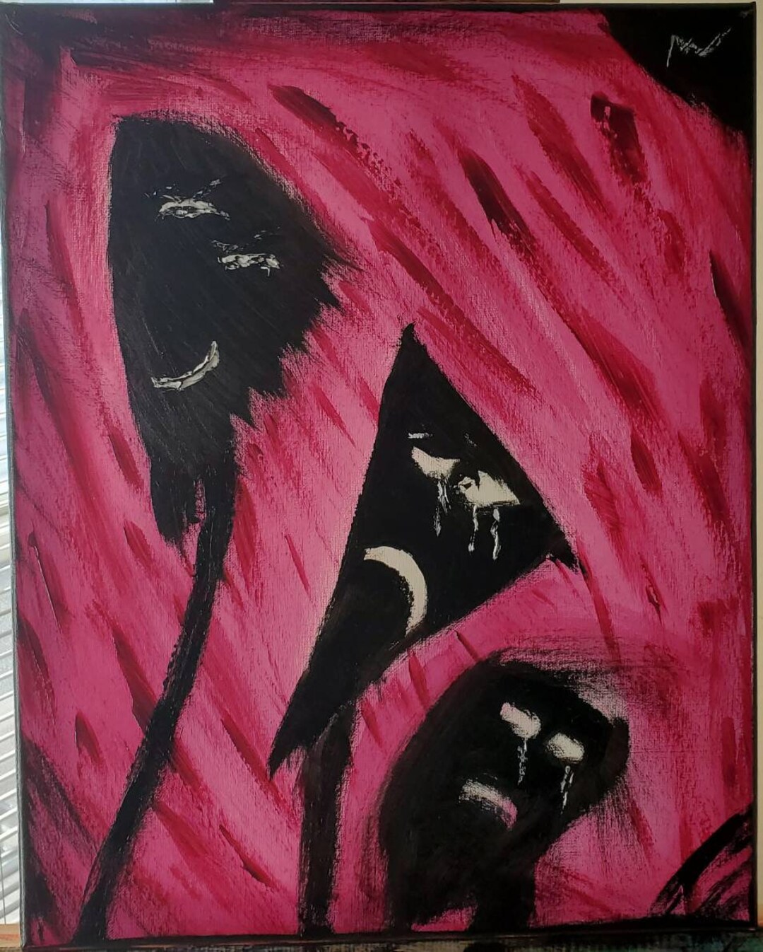 FACES OF GLOOM 16x20 Art Canvas Painting Unique Art Abstract Horror ...