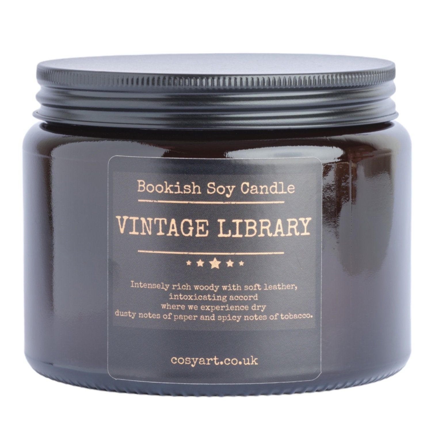 Vintage Library Scented Candle – Cozy Bookish Candle | Leather, Paper ...