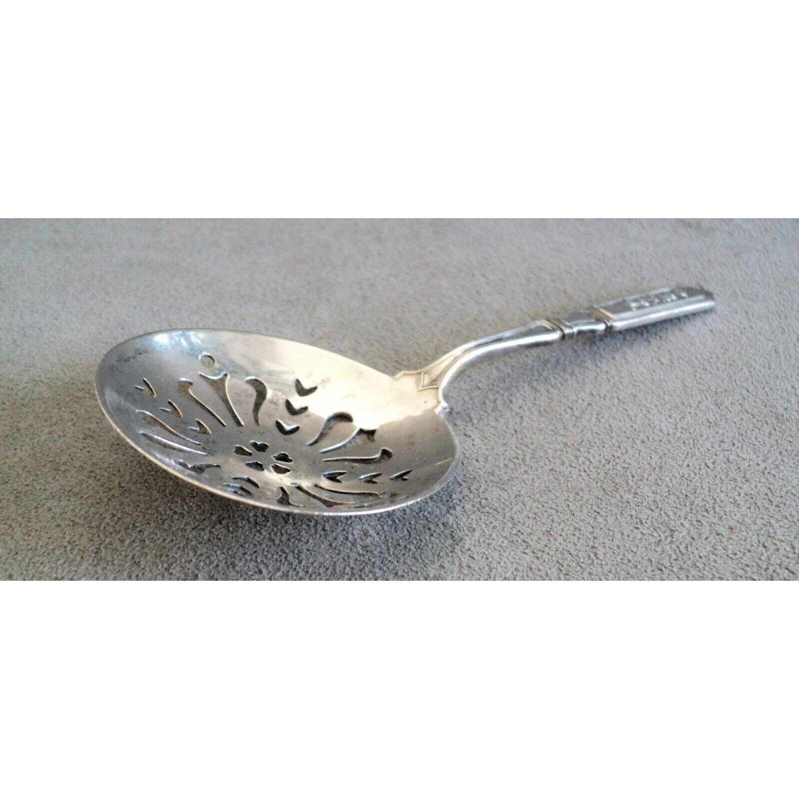 Antique Sterling Silver 5 Pierced Bowl SPOON Sugar Sifter BON BONS With ...