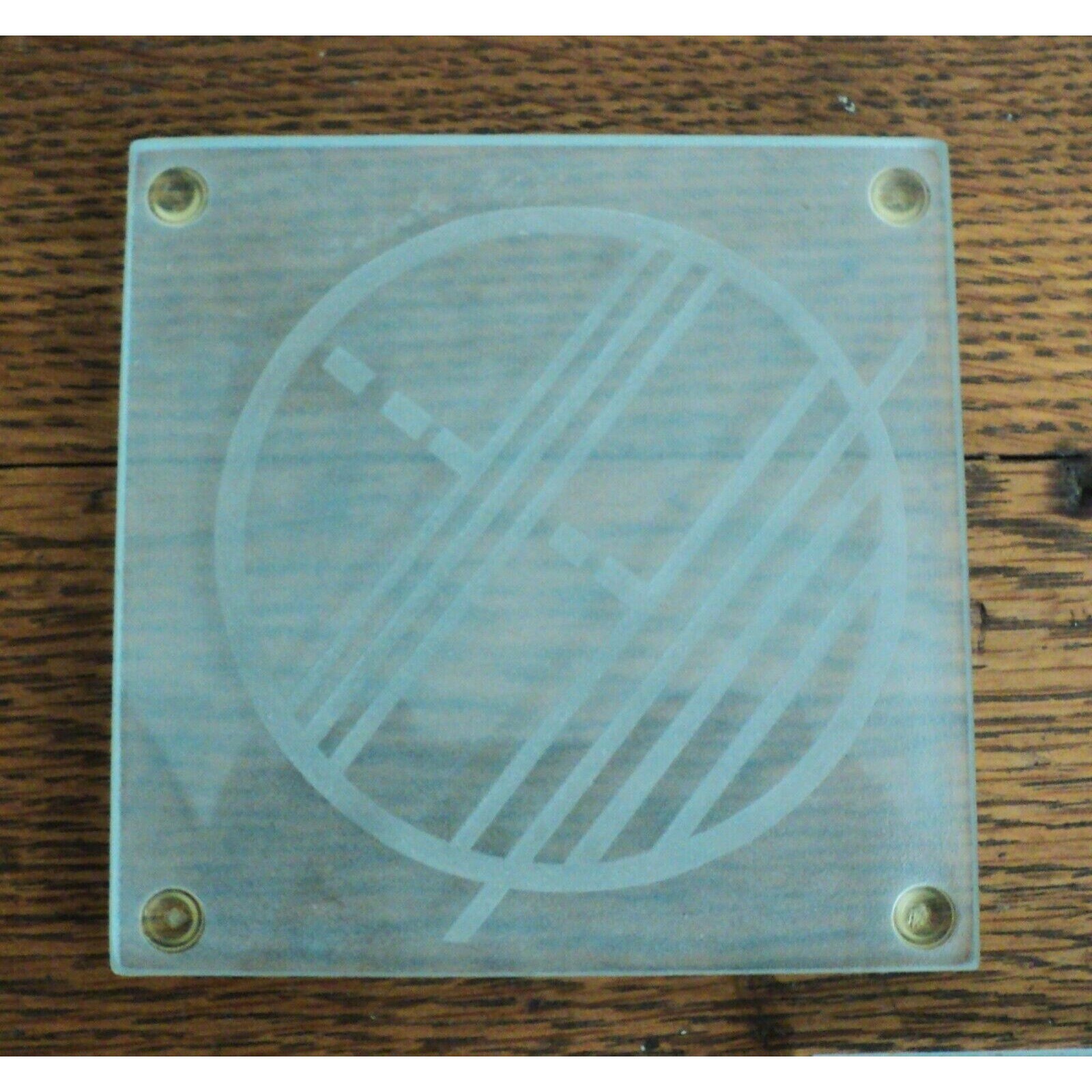 1980s Post-modern SALVATORE POLIZZI Glass Artist Set of 5 Etched TILES ...