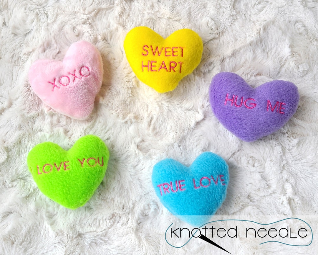 Conversation Heart Plush Design, Valentine Plush, in the Hoop ...