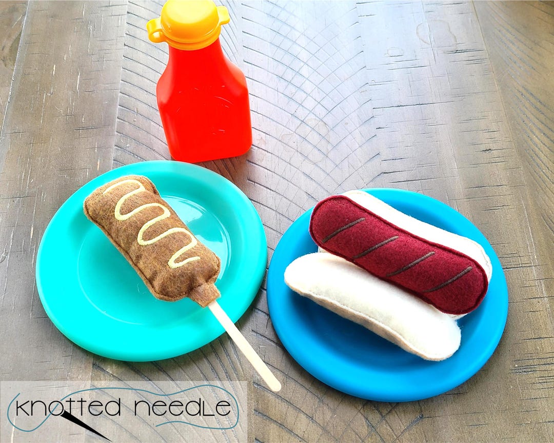 Hot Dog and Corn Dog Felt Food, Felt Hot Dog and Corn Dog, in the Hoop ...