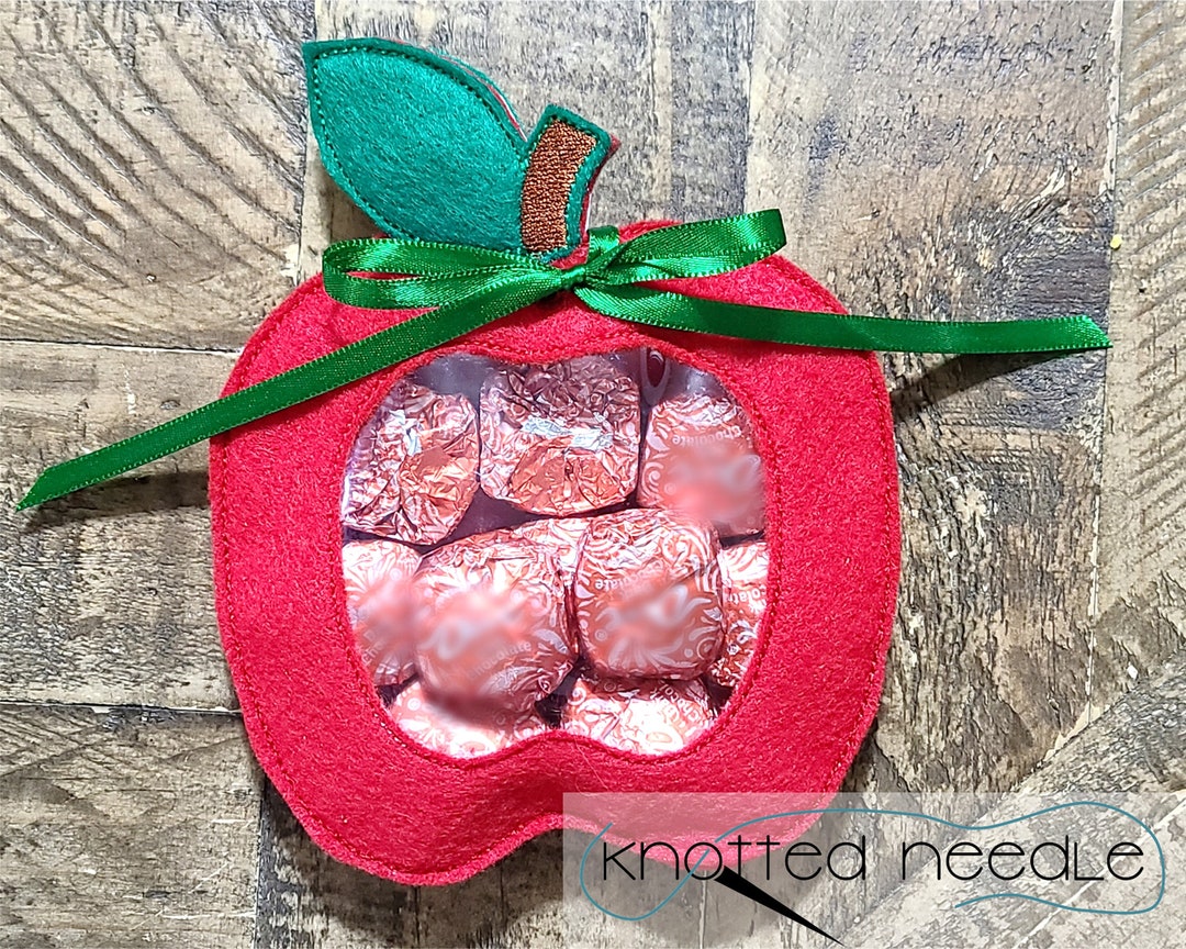 Apple Treat Bag ITH Embroidery Design Teacher Appreciation Teacher Gift ...