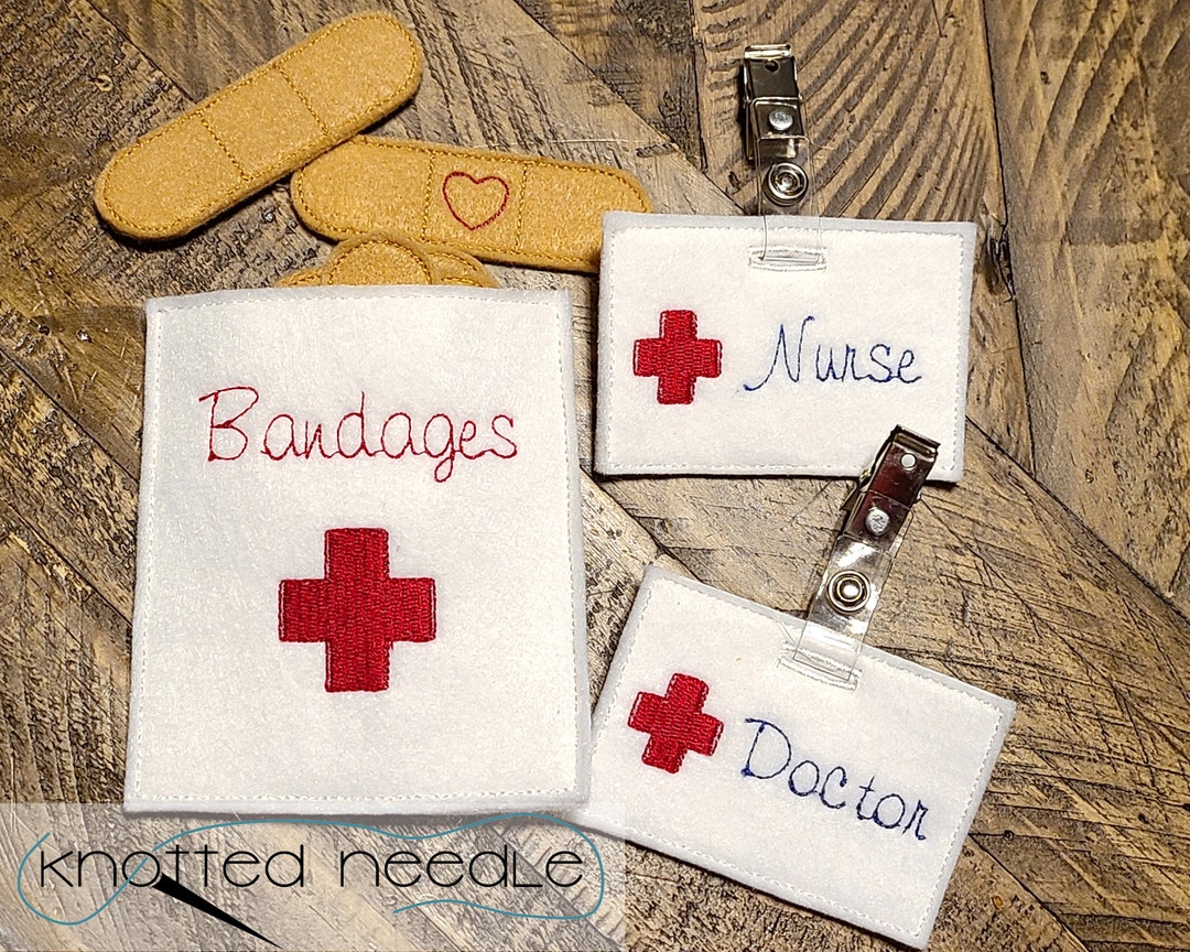 Felt Toy Bandages & Medical Badges: ITH Embroidery Designs (digital ...
