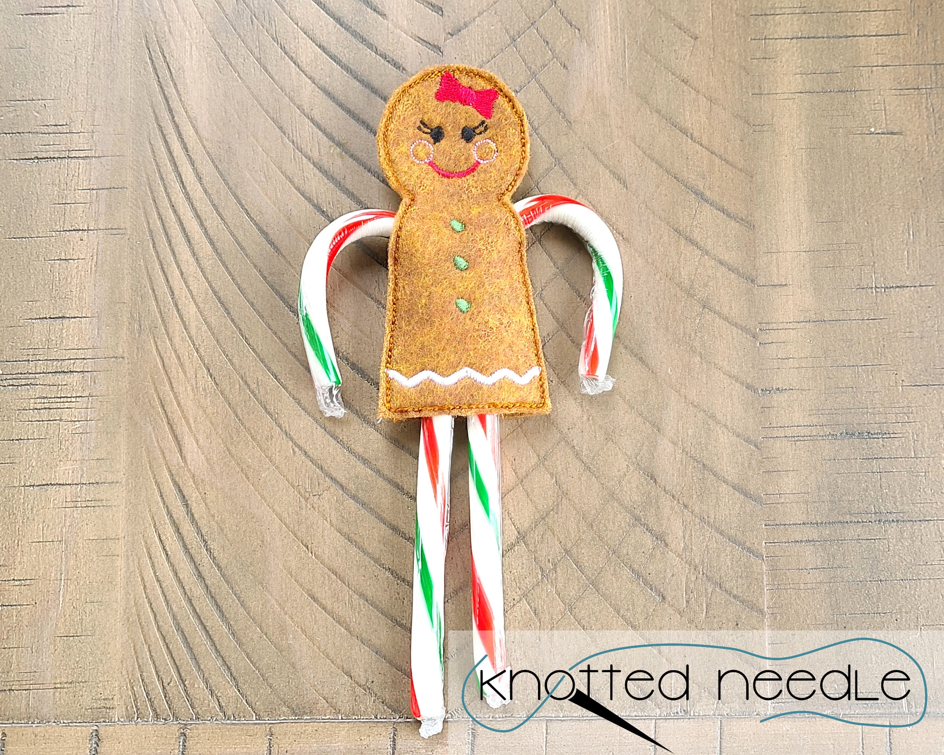 Gingerbread Candy Cane Holder: ITH Embroidery Designs (digital Download ...