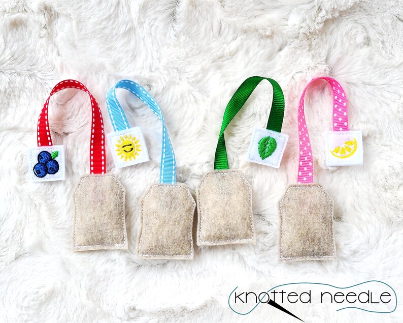 Felt Tea Bag Set: ITH Embroidery Designs (digital Download, 4x4 Hoop ...