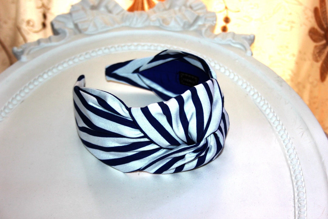 Navy Striped Knot Headband Nautical Style Mariner Stripe Top Knot ...
