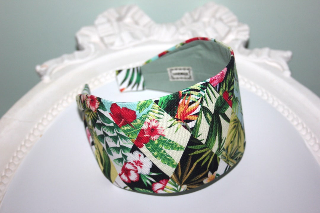 Hawaiian Headband for Women Tropical Print Headcover Wide Cotton ...