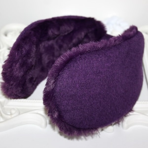 Dark Purple Earmuffs Women Faux Fur Earmuffs Ear Warmer Headband Turban ...