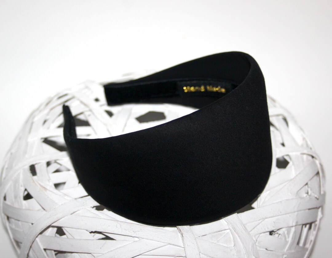 Cotton Plain Headband for Women Black Classic Hairband Scarf, Plastic ...