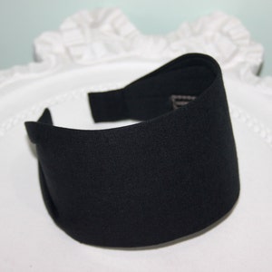 Linen Flat Headband for Women Black Plain Hairband Bandana Structured ...