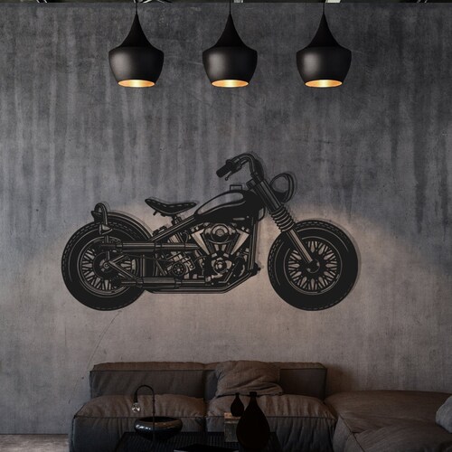 Chopper Garage Sign Motorcycle Metal Wall Decor Metal Wall - Etsy