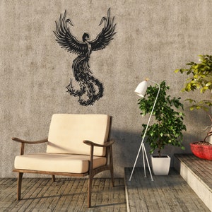 Simurgh Bird Metal Wall Art, Metal Wall Art, Metal Birds Decor, Metal ...