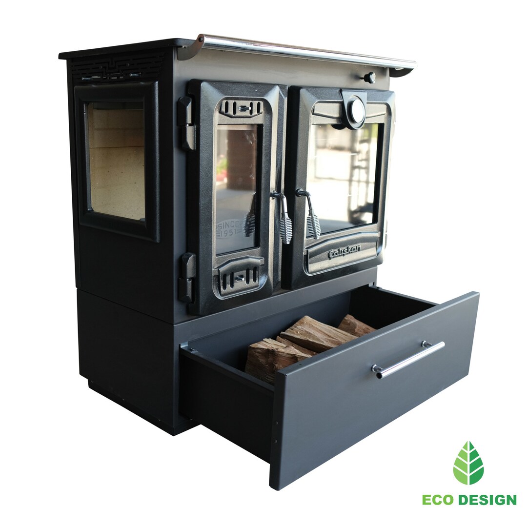 216 3D BOX Gourmet Fireplace Stove for Farmhouses and Tiny Houses, Cast ...