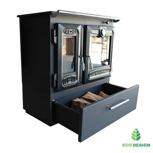 216 BOX Gourmet Fireplace Stove for Farmhouses and Tiny Houses, Cast ...