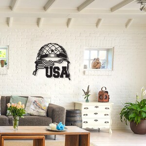 US Army Soldier Helmet American Soldier Metal Wall Art Patriotic Gifts ...