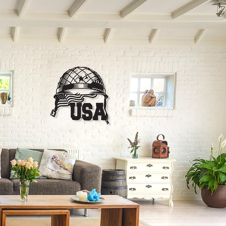 US Army Soldier Helmet American Soldier Metal Wall Art - Etsy