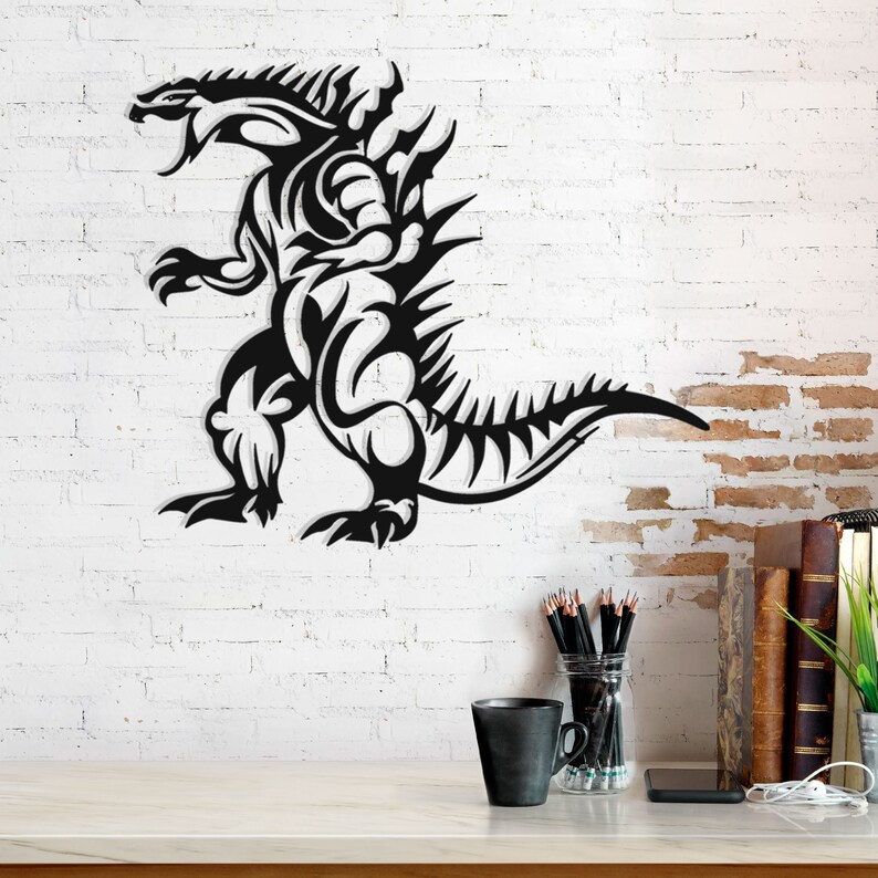 Godzilla Vs Kong Metal Wall Decor Geometric Metal Godzilla - Etsy