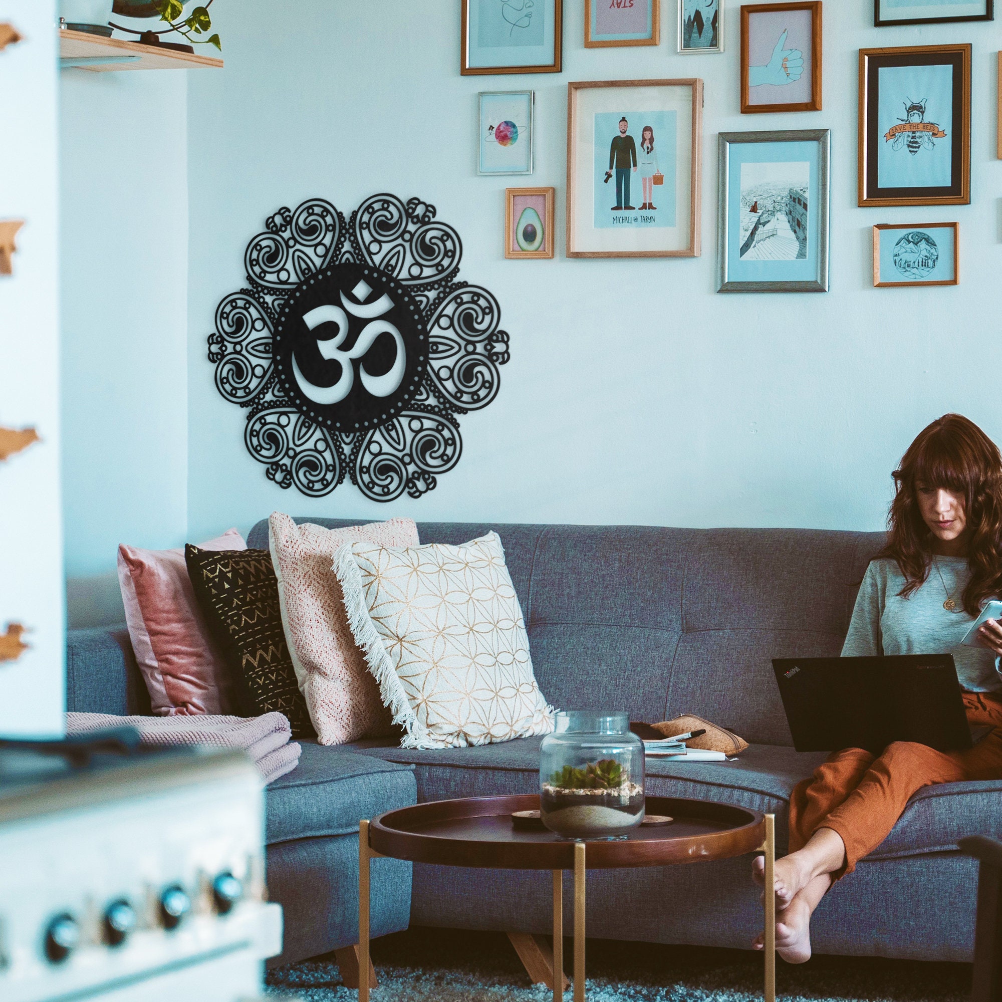 Metal Om Decor Metal Wall Decor Namaste Decor OM Wall Art | Etsy