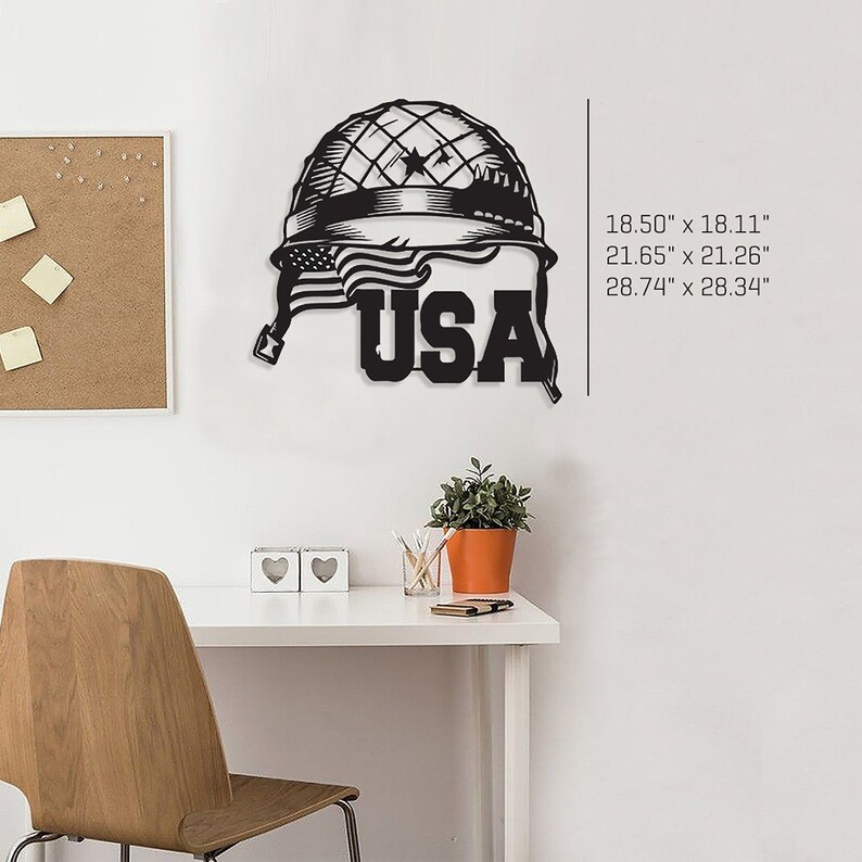 US Army Soldier Helmet American Soldier Metal Wall Art | Etsy