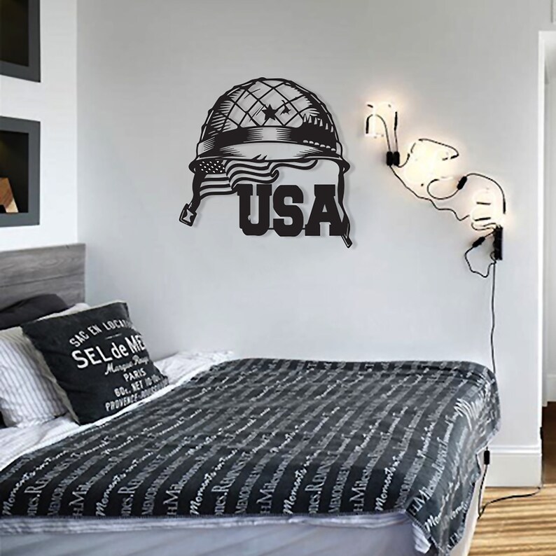 US Army Soldier Helmet American Soldier Metal Wall Art | Etsy