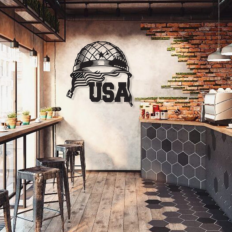 US Army Soldier Helmet American Soldier Metal Wall Art - Etsy