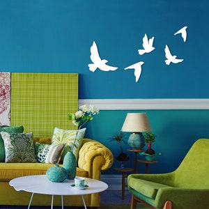 Metal Birds Wall Art Decor, Flying Birds Sign, Flock Decor, Living Room ...